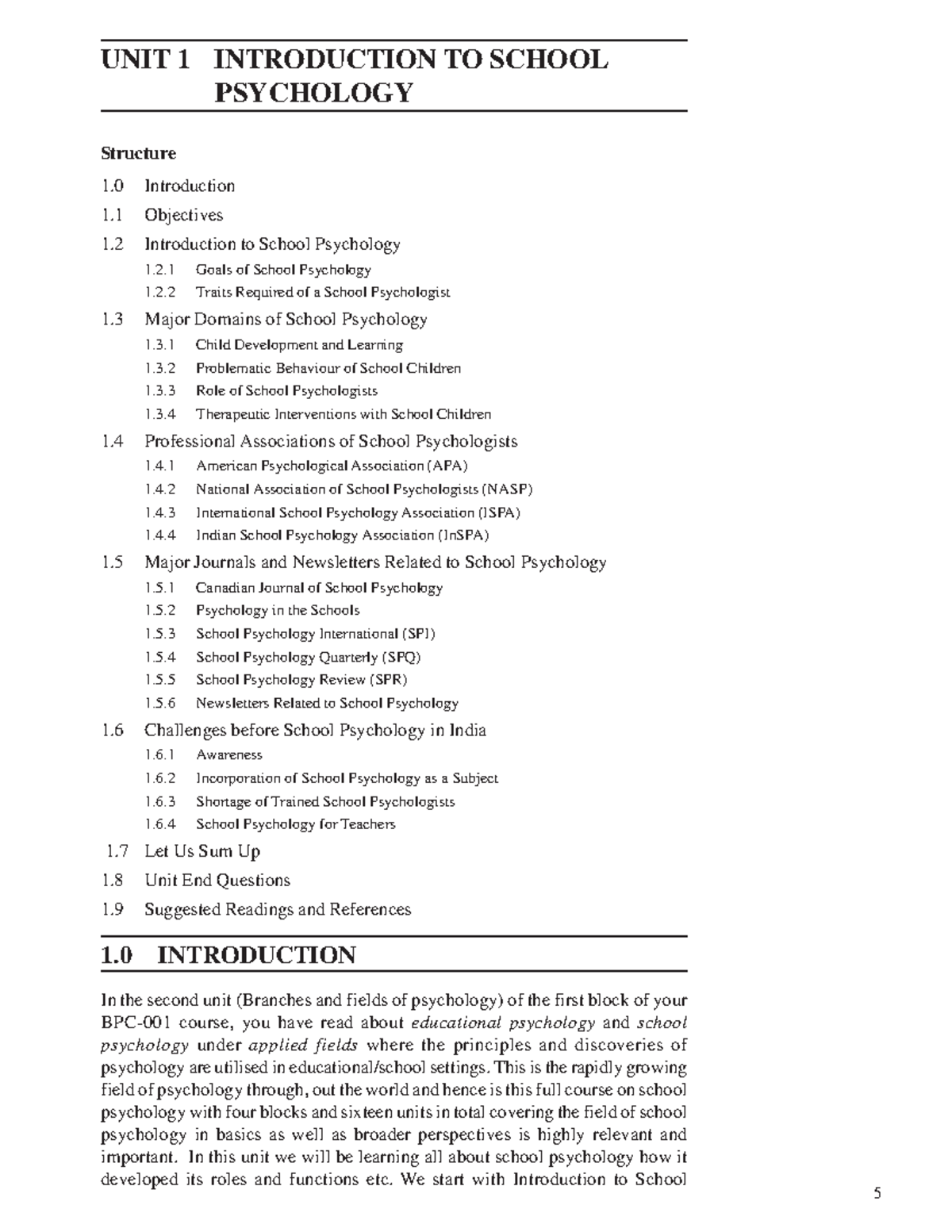 Unit-1 - Good - UNIT 1 INTRODUCTION TO SCHOOL Psychology PSYCHOLOGY ...