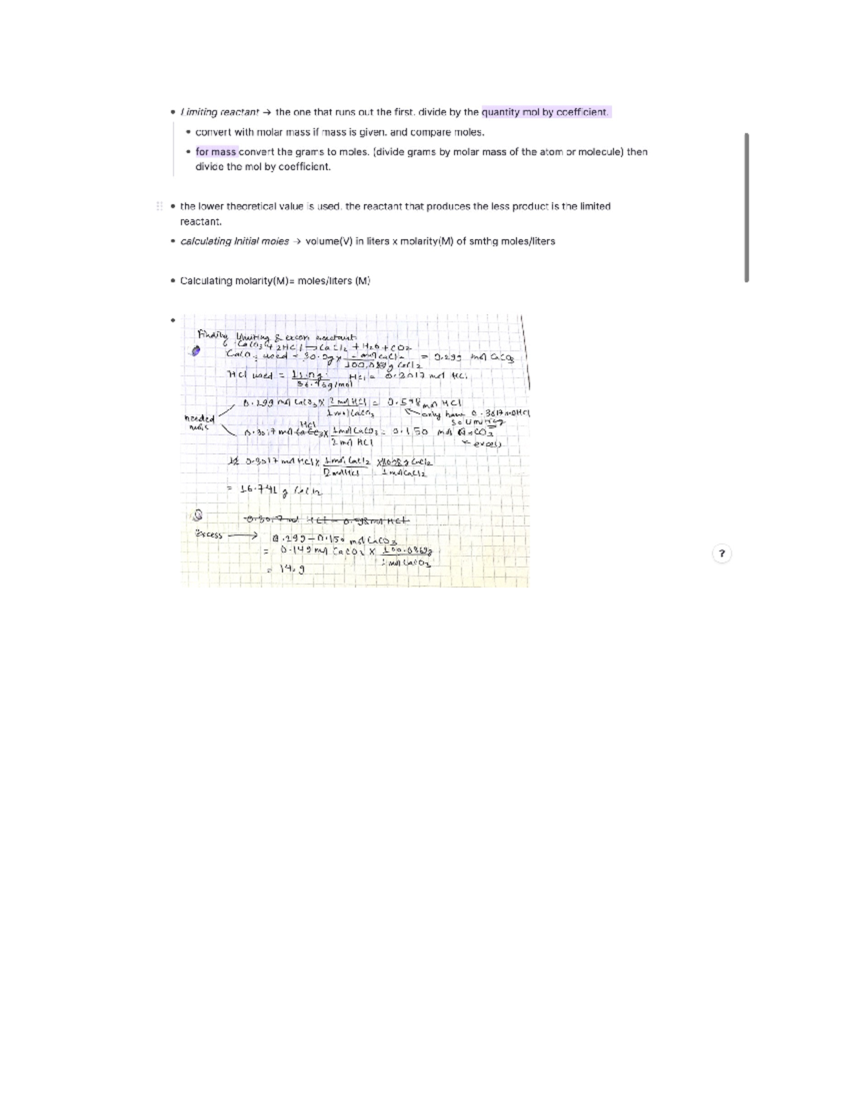 Limiting reactant notes - divide the quantity mol coefficient. convert ...