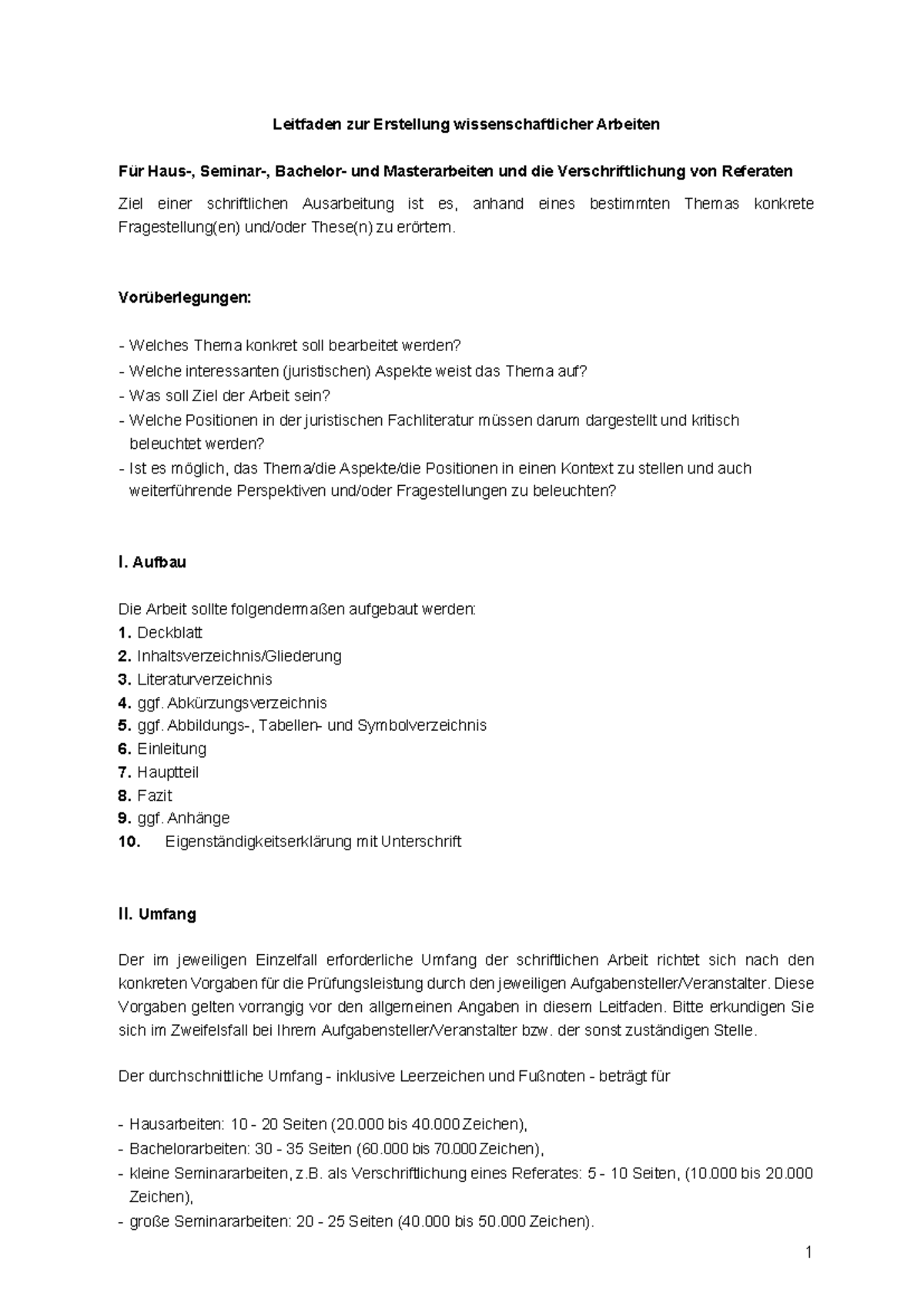 Leitfaden zur erstellung wissenschaftlicher arbeiten 2022 - Leitfaden zur Erstellung - Studocu