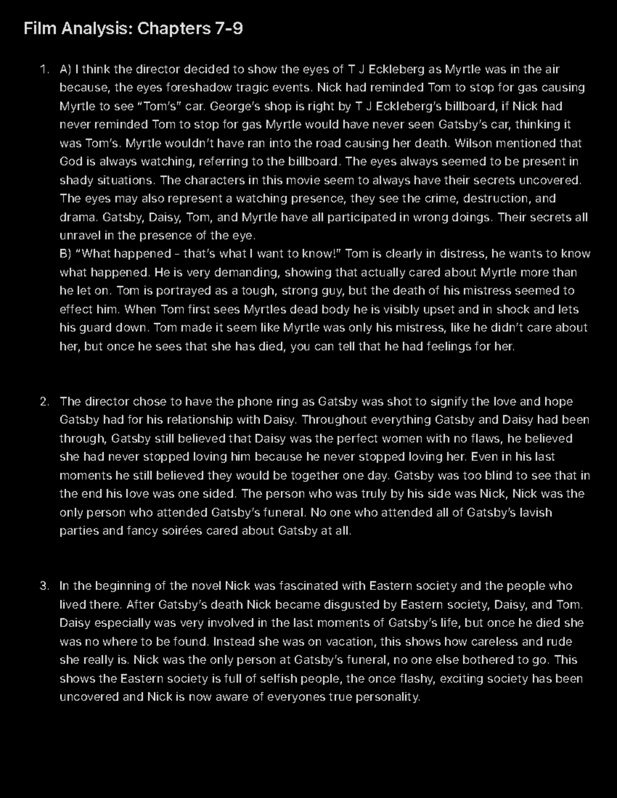 Film Analysis Chapters 7-9 - 1. 2. 3. Film Analysis: Chapters 7- A) I ...