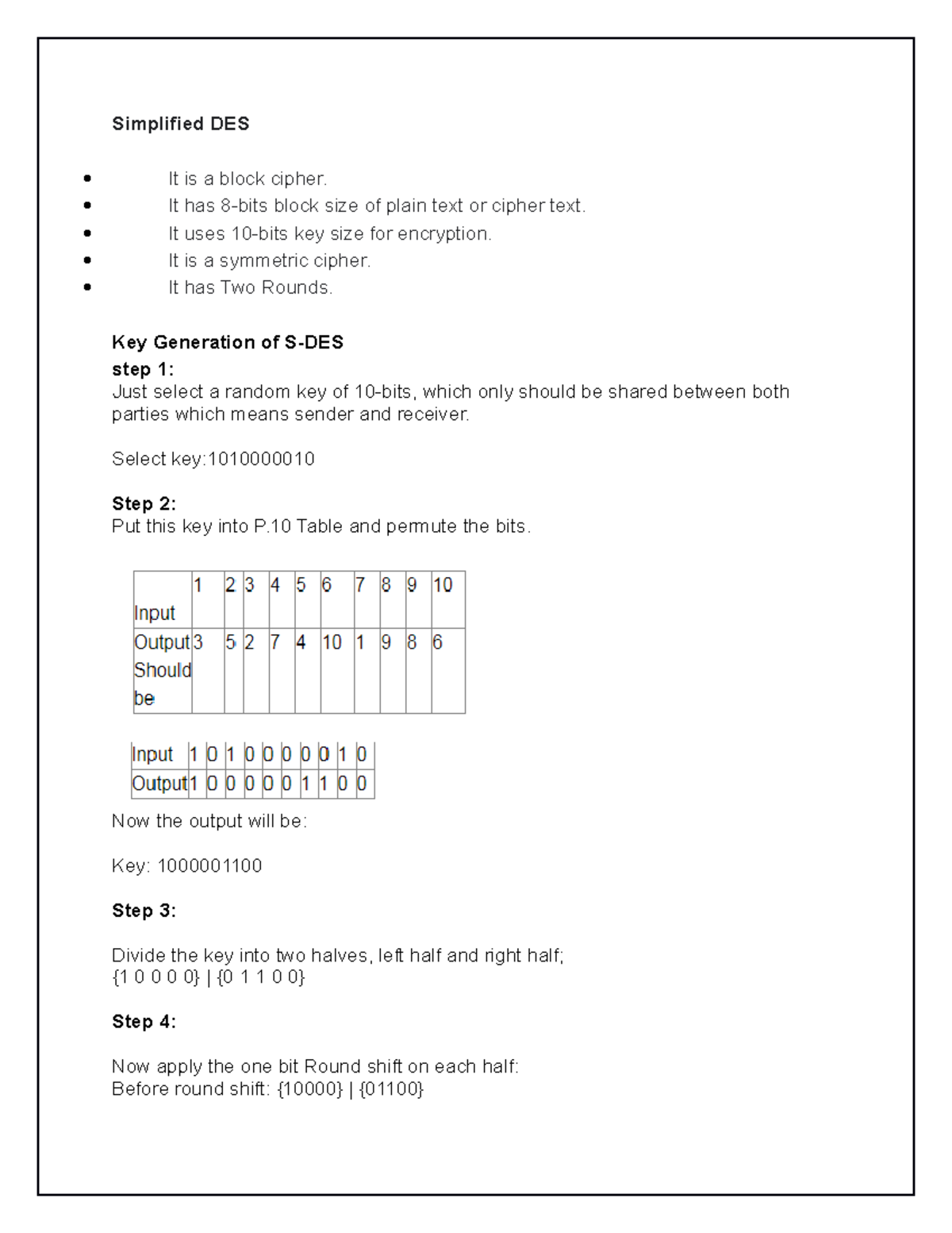 Simplified -DES unit2 - Simplified DES It is a block cipher. It has 8 ...