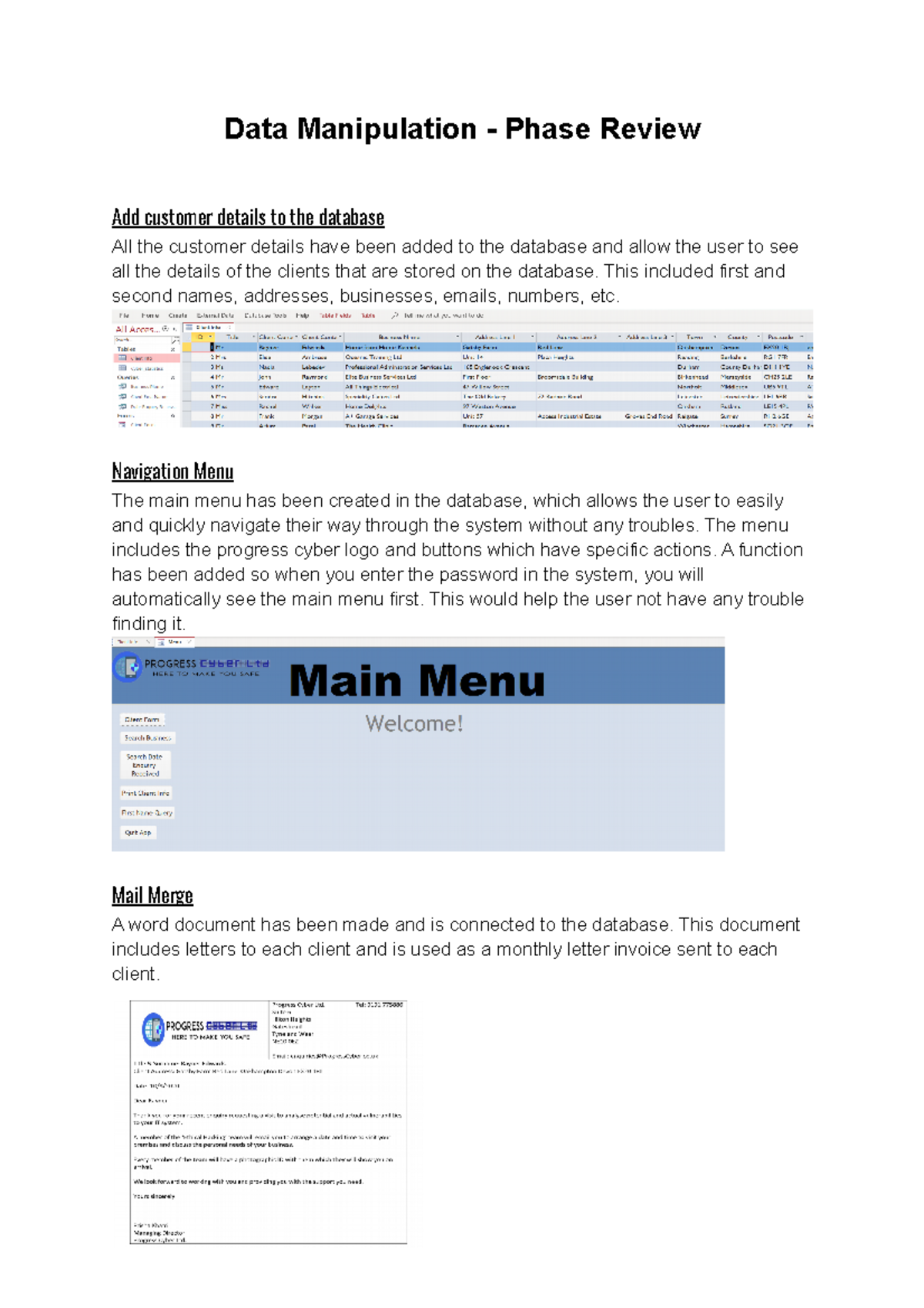 Phase Review - dfgdfht - Data Manipulation - Phase Review Add customer ...