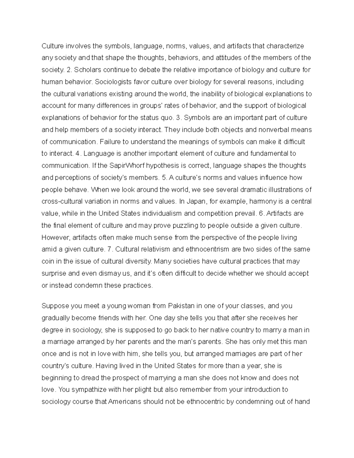 Sociology 3 (60) - young - Culture involves the symbols, language ...