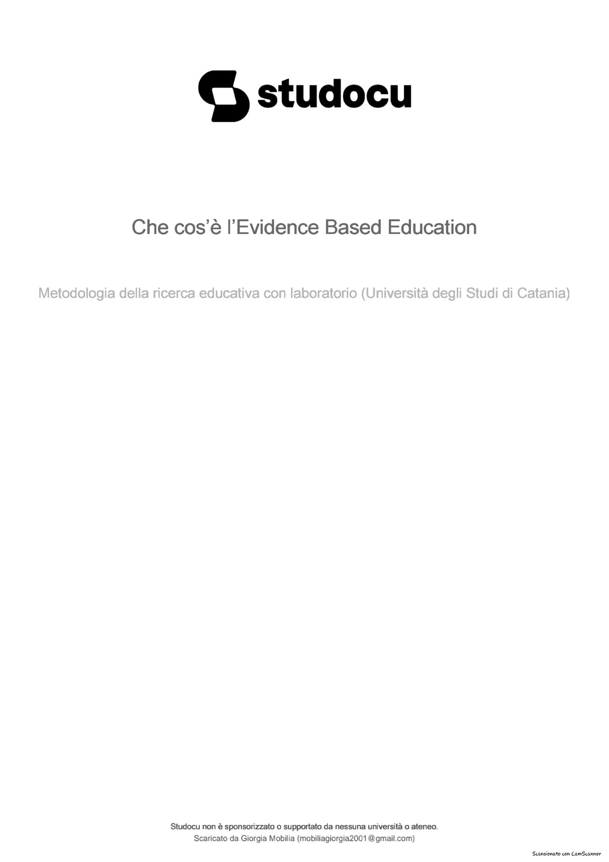 Che cose levidence based education - Scienze della formazione e dell ...