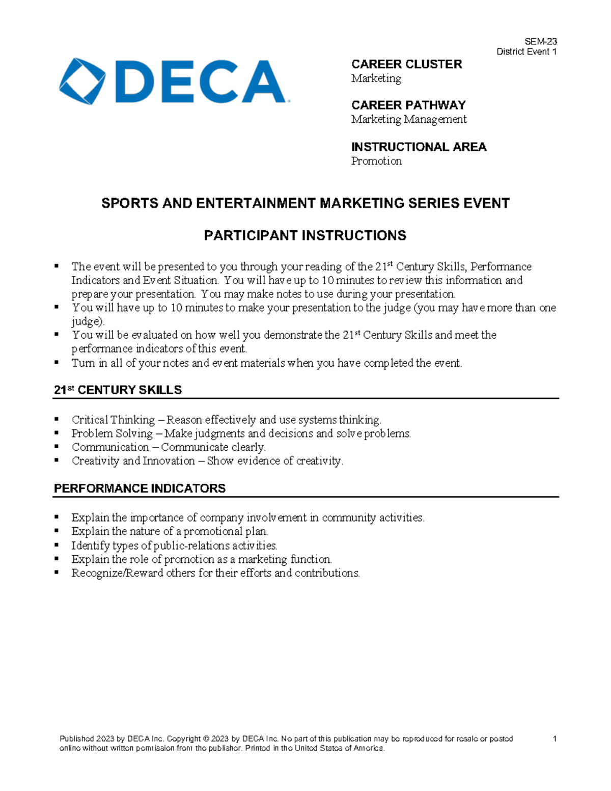 Sierra+Mini+Golf+Role+Play - District Event 1 Published 2023 by DECA ...