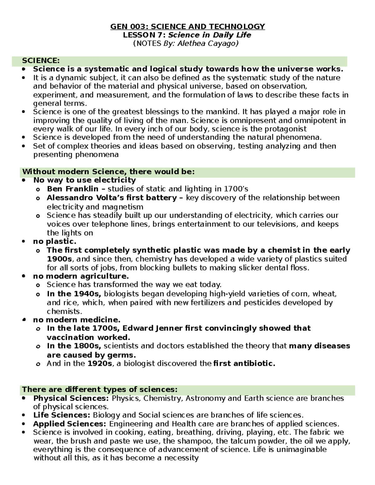 GEN 3 P2 Reviewer - N/A - GEN 003: SCIENCE AND TECHNOLOGY LESSON 7 ...