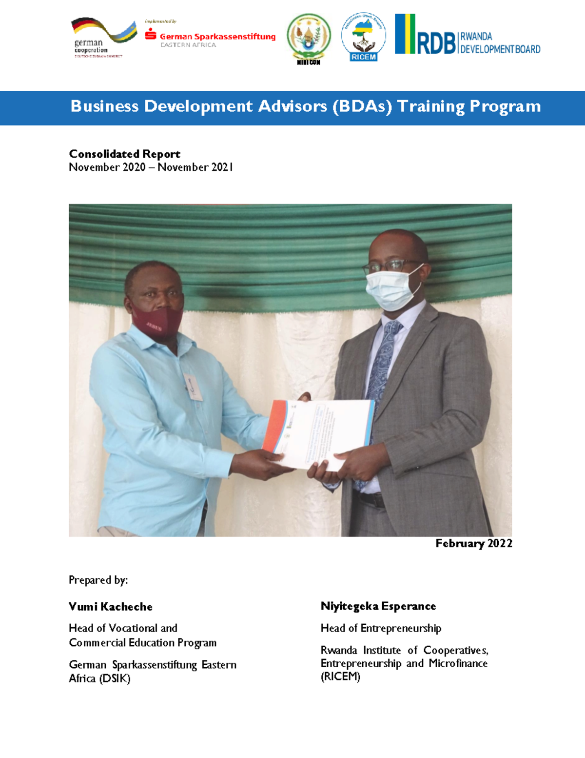 BDA Training Report 2022 - MINICOM Consolidated Report November 2020 3 ...