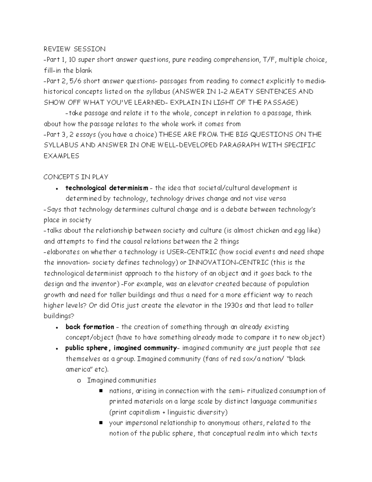 History of Media Study Guide - REVIEW SESSION -Part 1, 10 super short ...