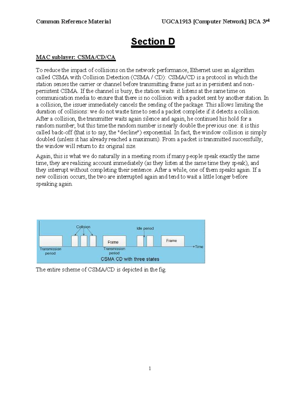 CN-Section-D - Computer Network Sem- 3 ,Section-D Notes - Section D MAC ...