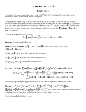 Pdf Lecture Notes for Zill {11 - Lecture Notes for {11 Zill Note: All ...