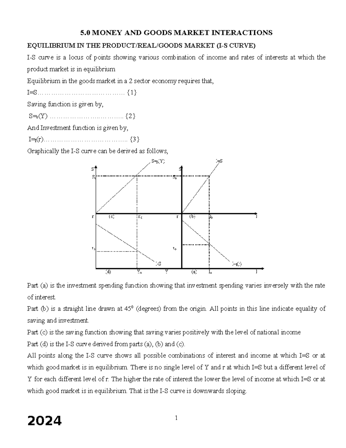 Intermediate macroecon topic 5 - 5 MONEY AND GOODS MARKET INTERACTIONS ...