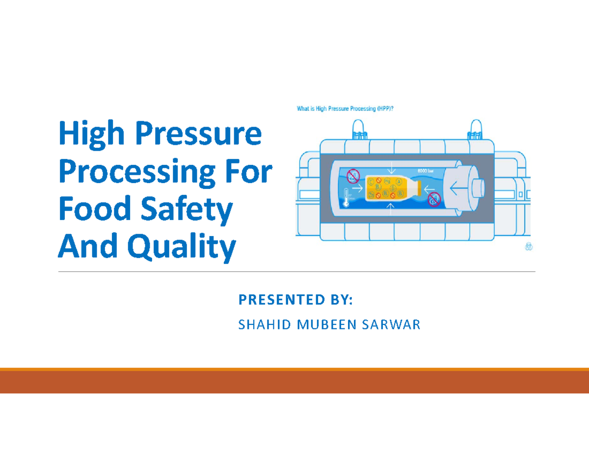 High Pressure Food Processing - High Pressure Processing For Food ...