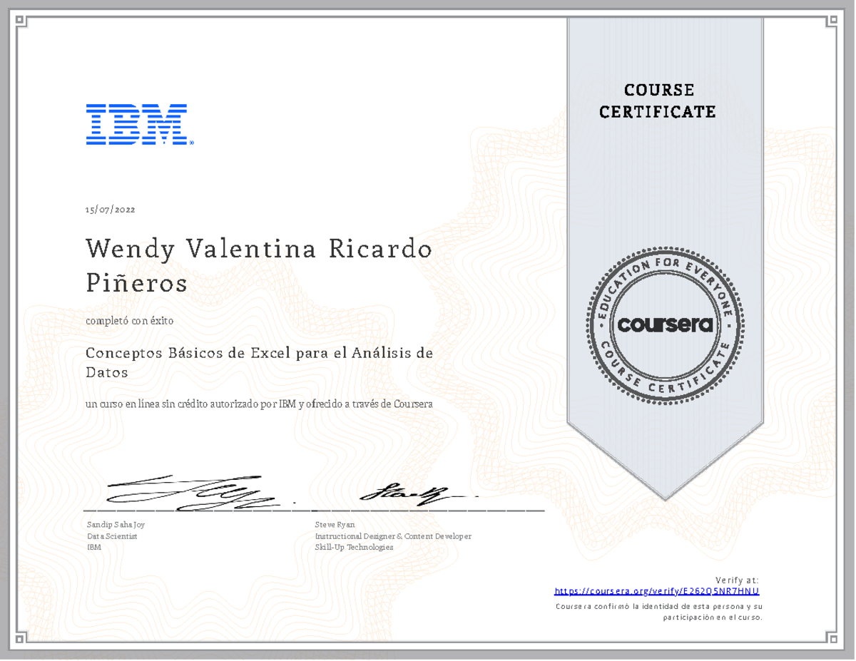 Coursera E262Q5NR7HNU - 1 5 / 07 / 2 02 2 Wen dy Va len ti n a Ri c a ...