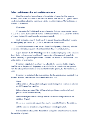 Property Law Renaissance Law College Notes - Class – BA. VII Sem ...