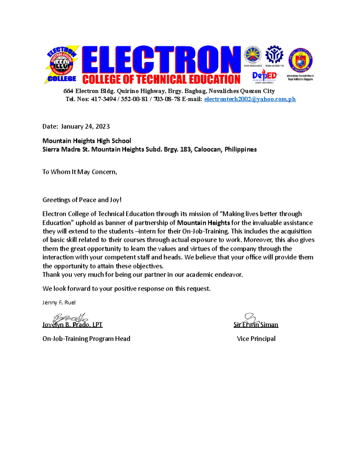 MOA-1 - 664 Electron Bldg. Quirino Highway, Brgy. Bagbag, Novaliches ...