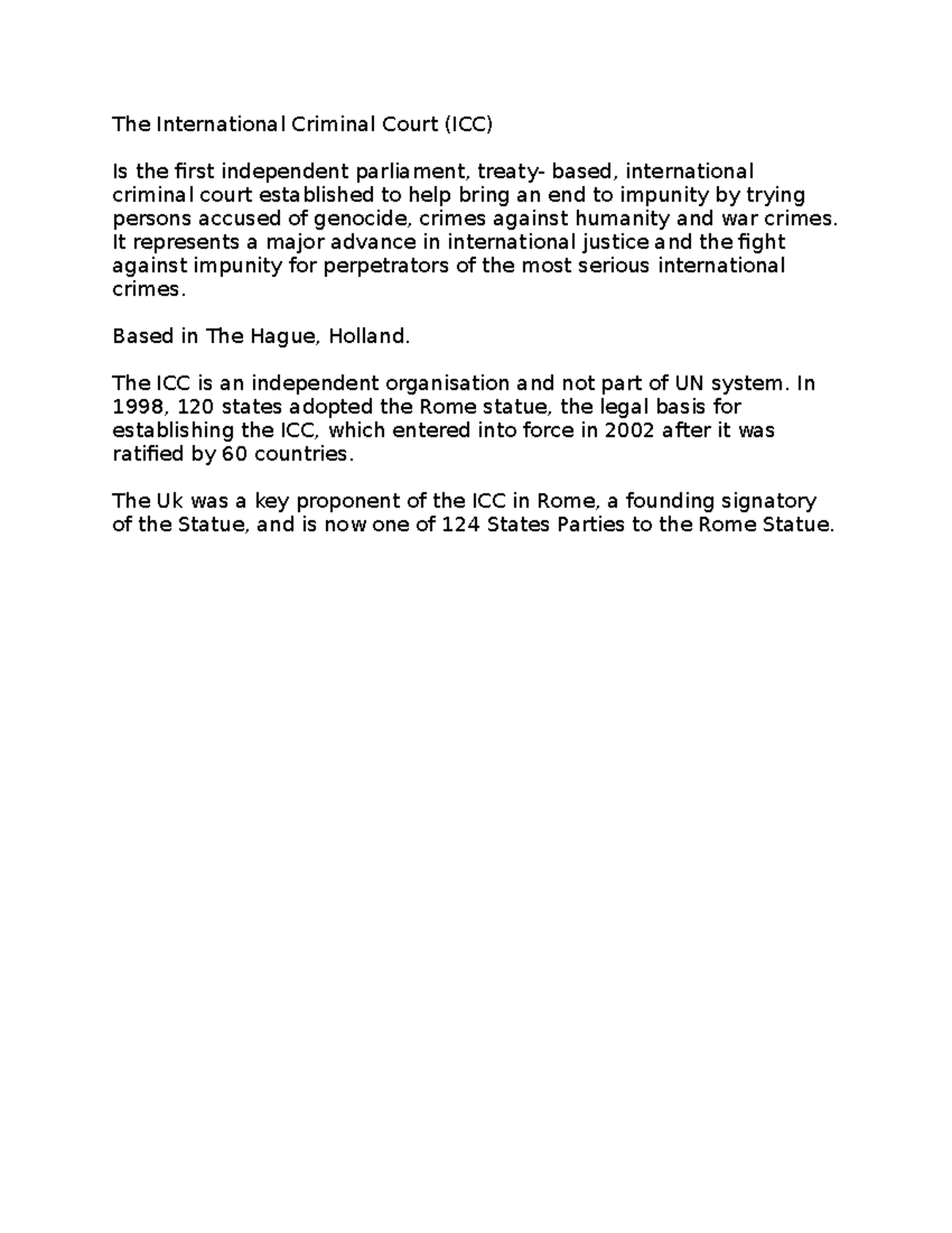 ICC - International Criminal Court - The International Criminal Court ...