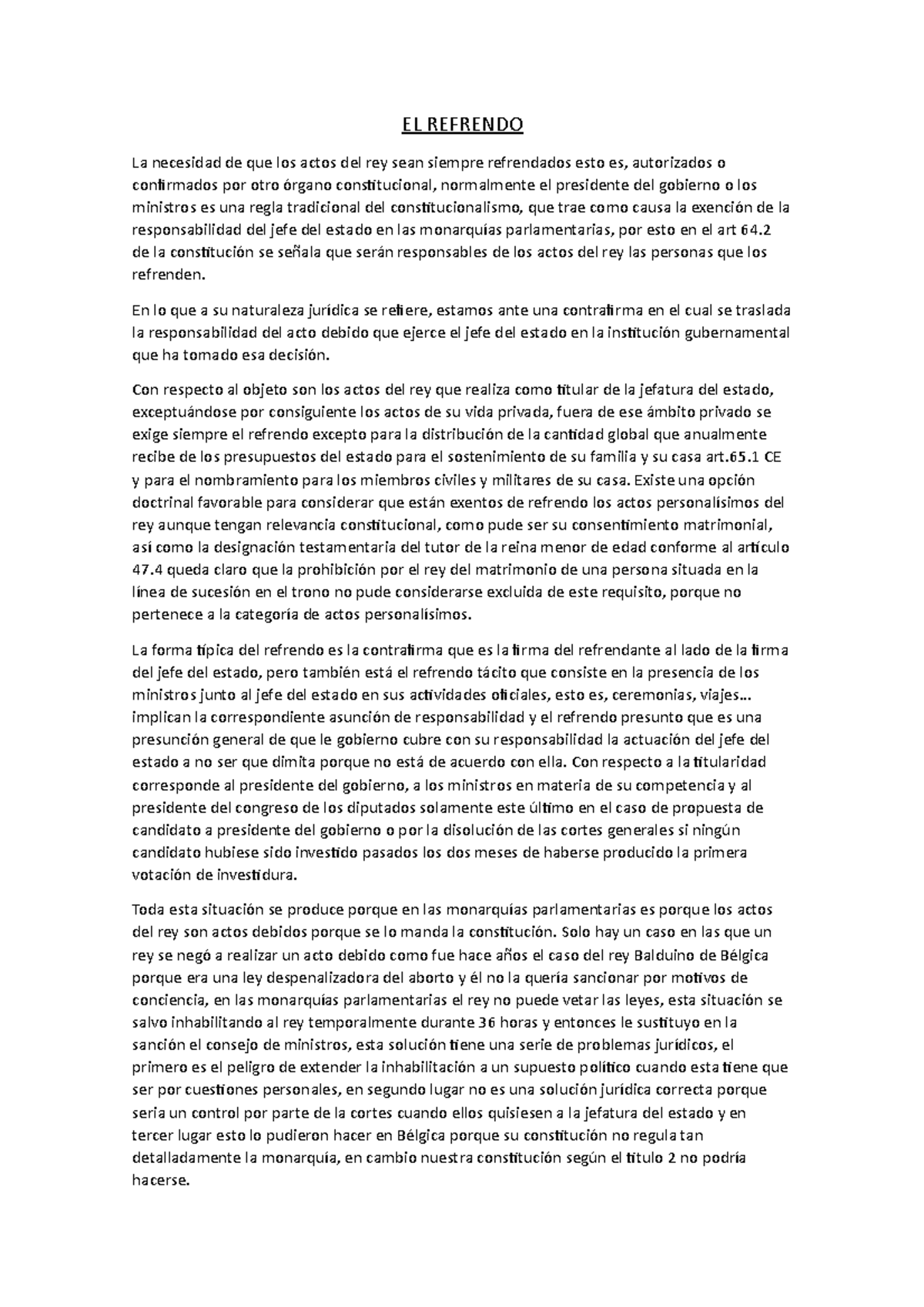 EL Refrendo - EL REFRENDO La necesidad de que los actos del rey sean ...
