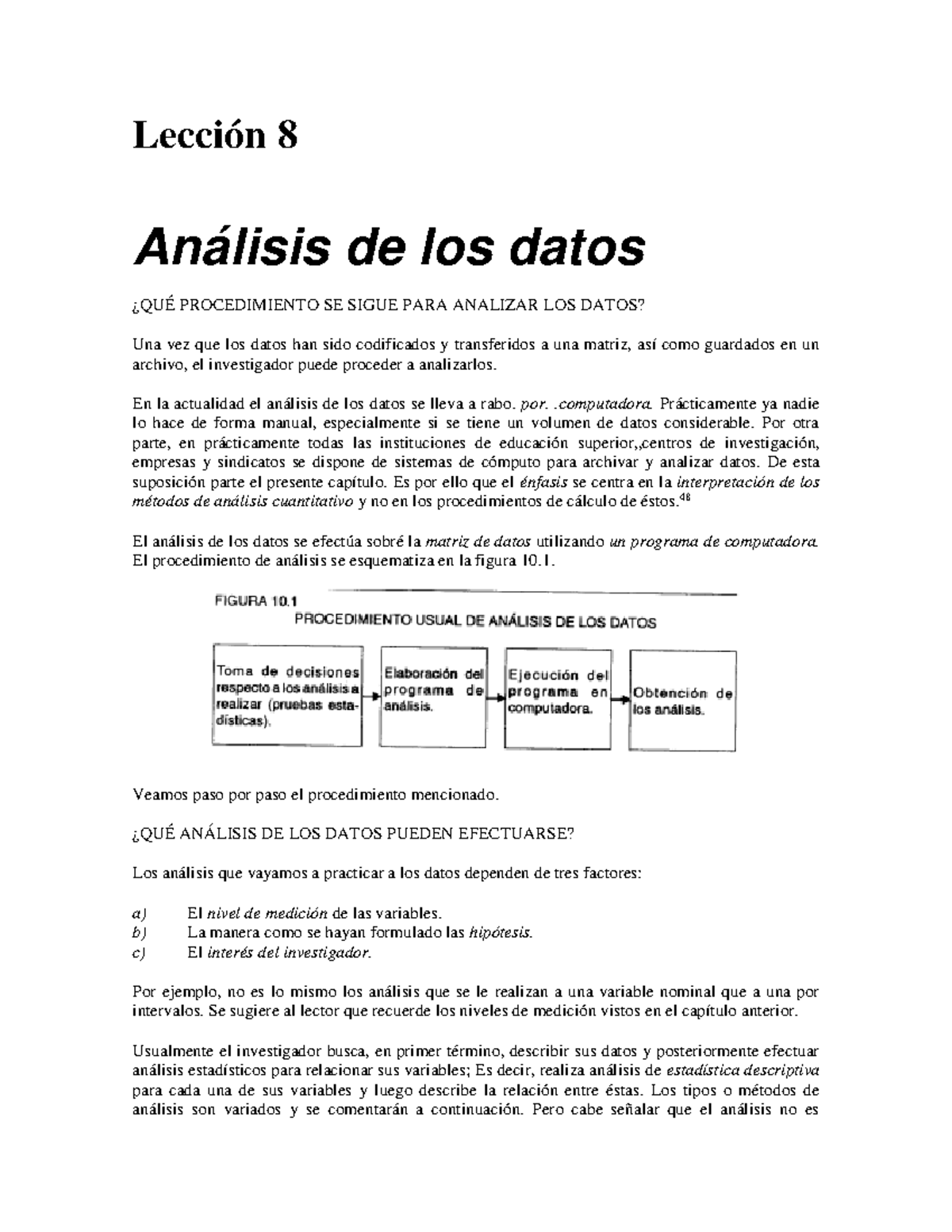 Leccion 8 Analisis de los Datos - Lección 8 Análisis de los datos ...