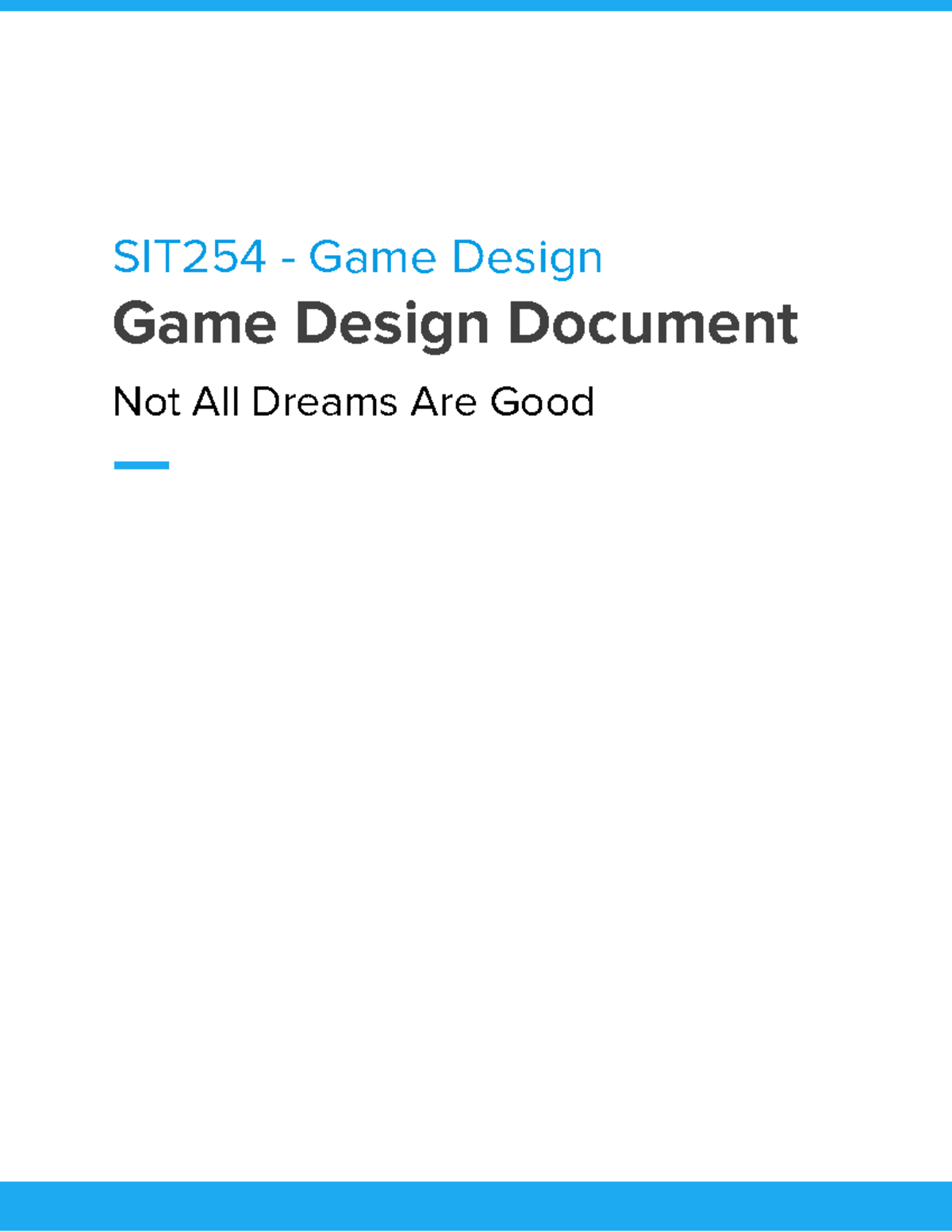 Game Design Document - fwasa - SIT254 - Game Design Game Design ...