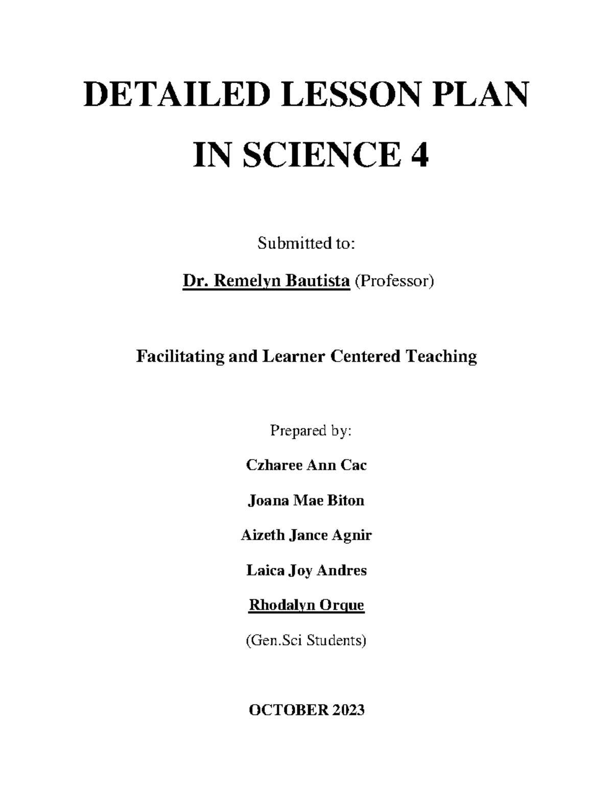 Detailed Lesson PLAN IN Science 4 - DETAILED LESSON PLAN IN SCIENCE 4 ...