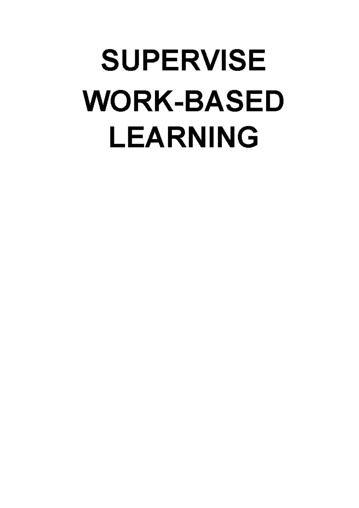 Final Supervise - SUPERVISE WORK-BASED LEARNING March 5, 2024 Ms. Shahanie Pasia Restaurant ...