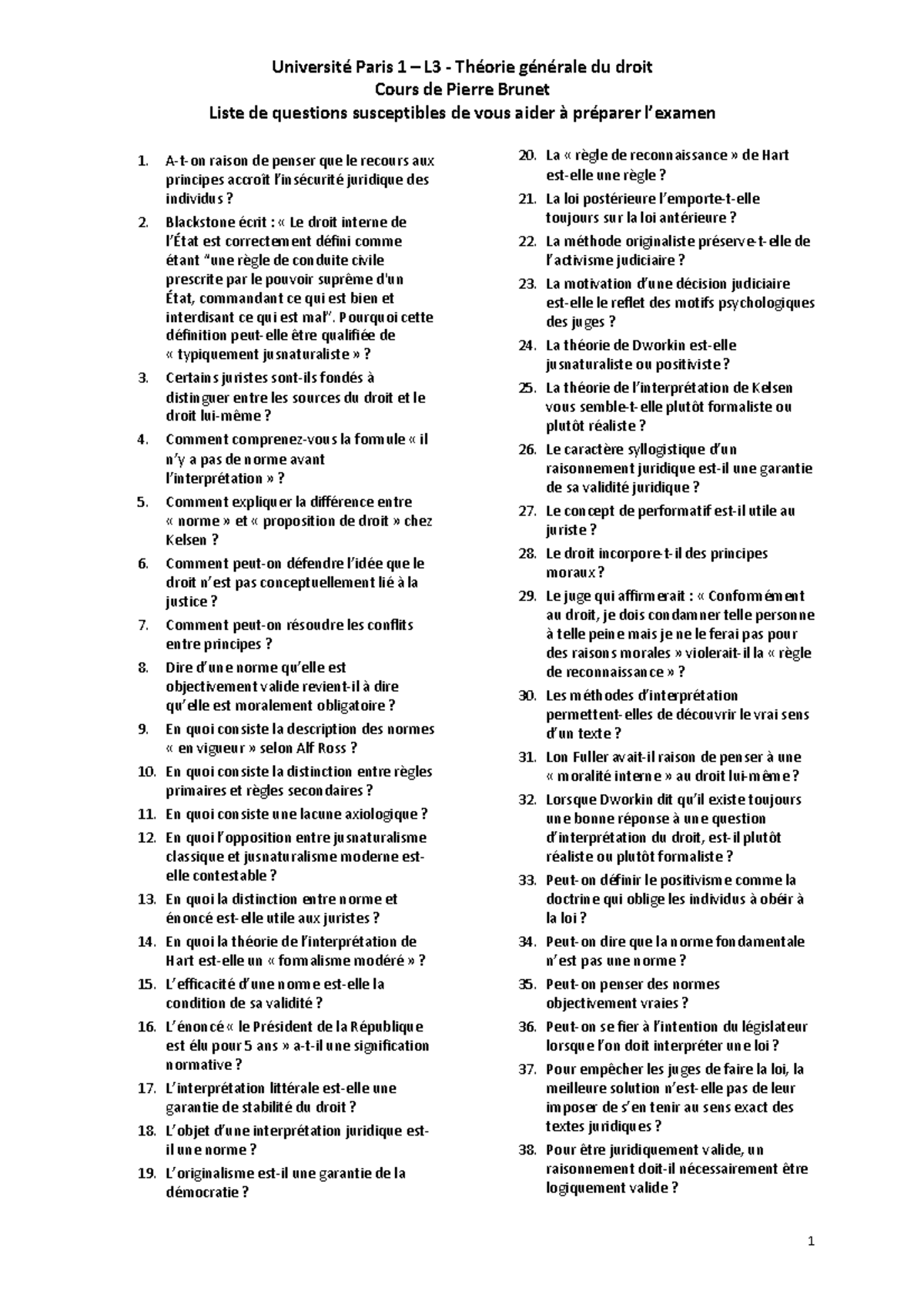 Liste-questions-qcm - QCM TGD - Université Paris 1 – L3 - Théorie ...