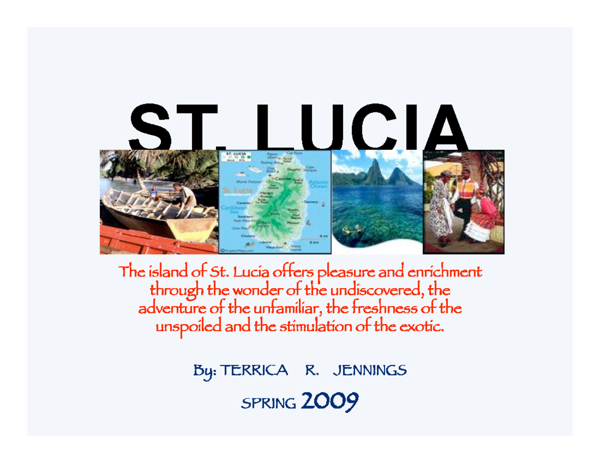 Lecture 50-Geo - N/A - ST. LUCIA The island of St. Lucia offers ...