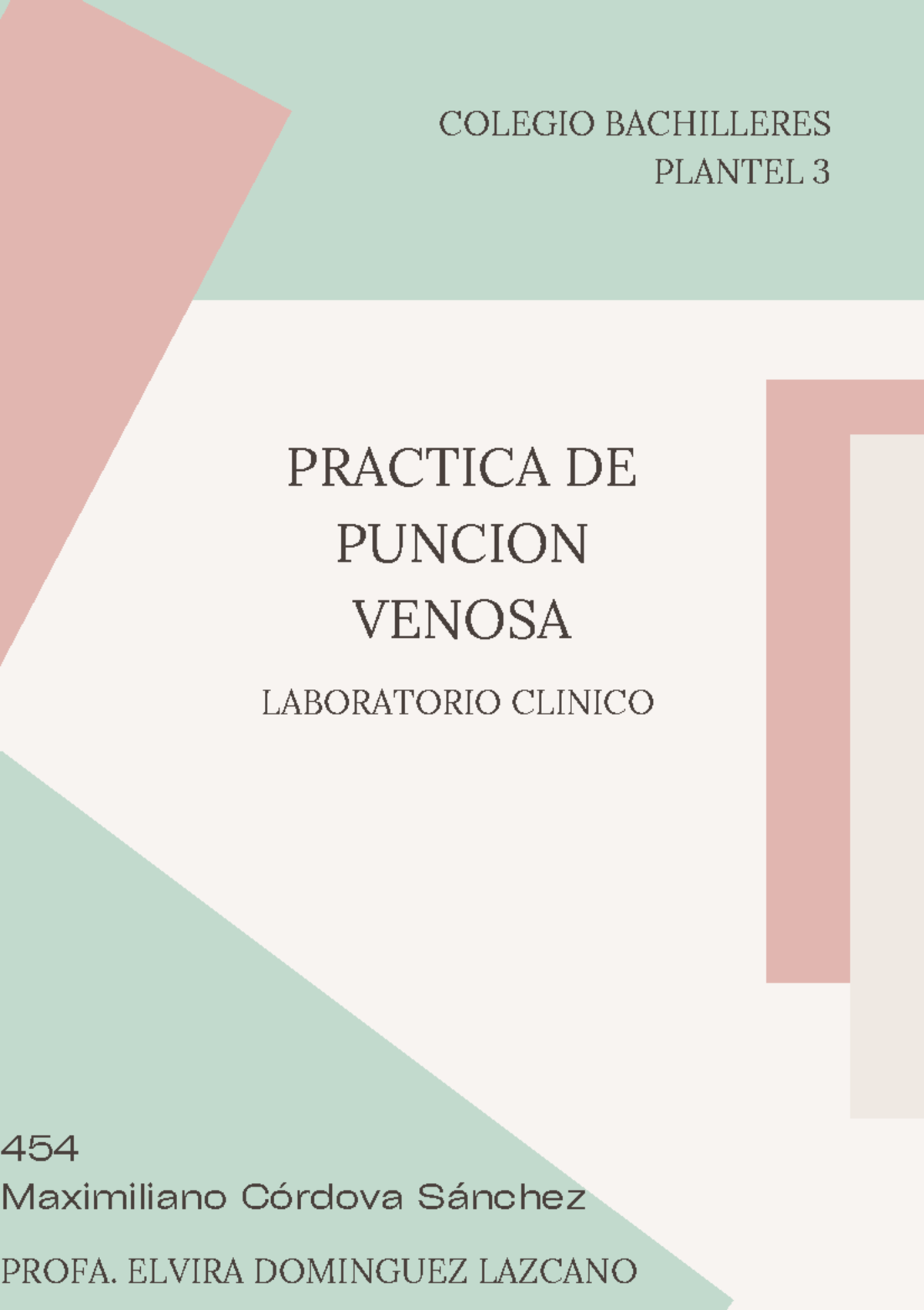 Práctica de punción venosa - PRACTICA DE PUNCION VENOSA ...