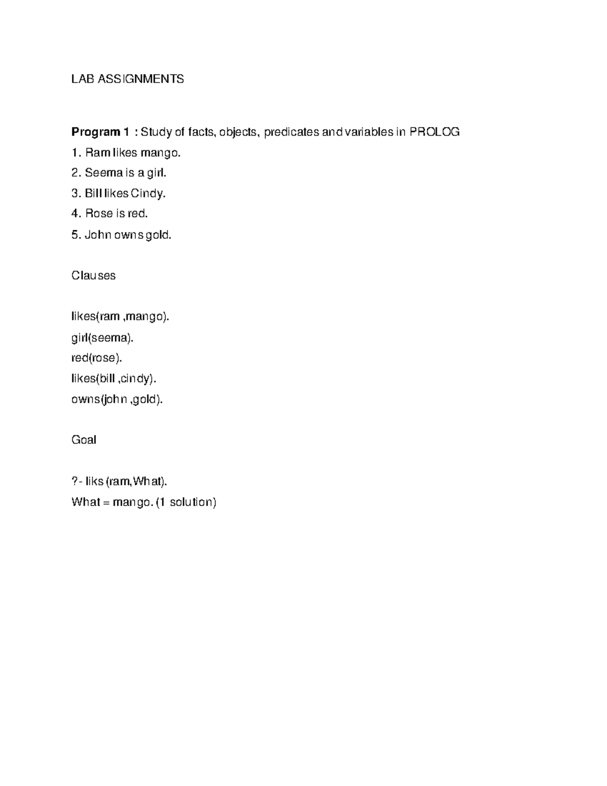 Copy of LAB Assignment ,practical - LAB ASSIGNMENTS Program 1 : Study ...
