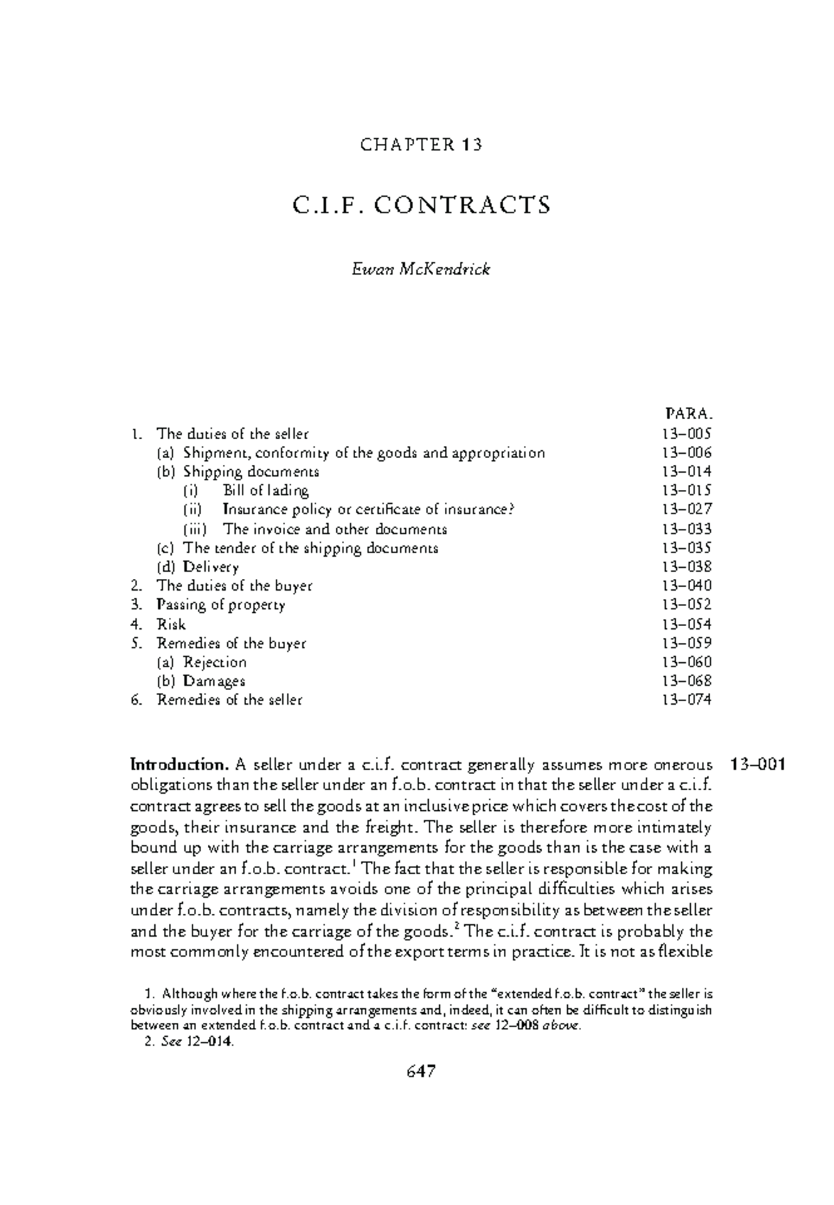 C.I.F. Contracts 24 11 11 09 21 02 - C H A P T E R 1 3 C. I. F. C O N T ...