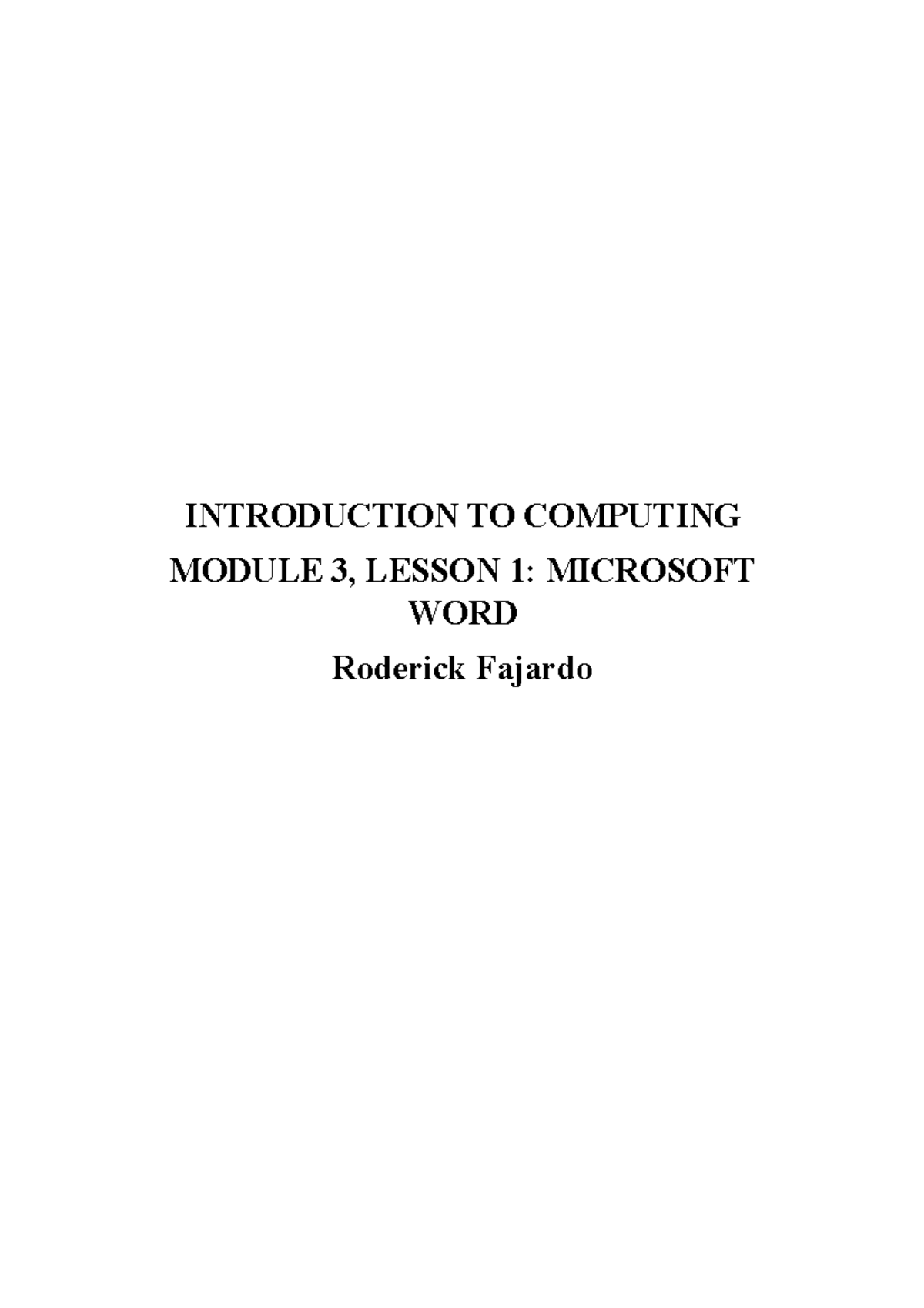 Introduction TO Computing Introduction TO ComputingIntroduction TO ...
