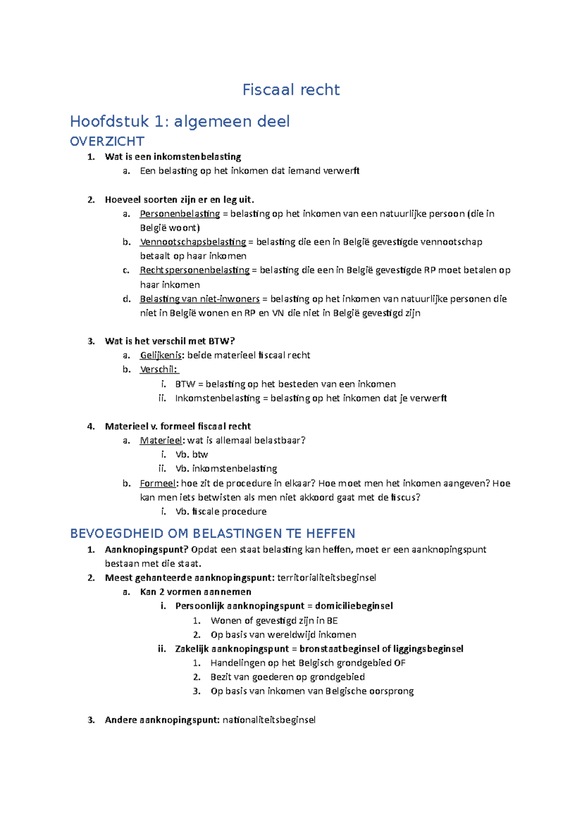 Fiscaal recht sv studeren - UGent - Studocu