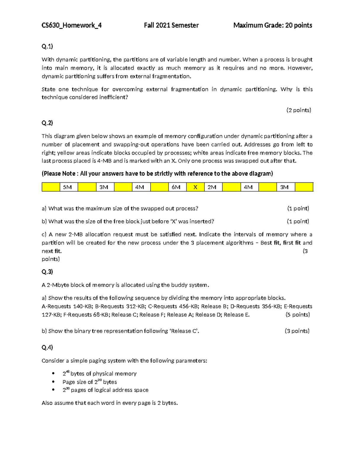 CS630 HW 4 - CS 630 Homework 4 by Prof. Kamlesh Naik for Fall 2021 ...