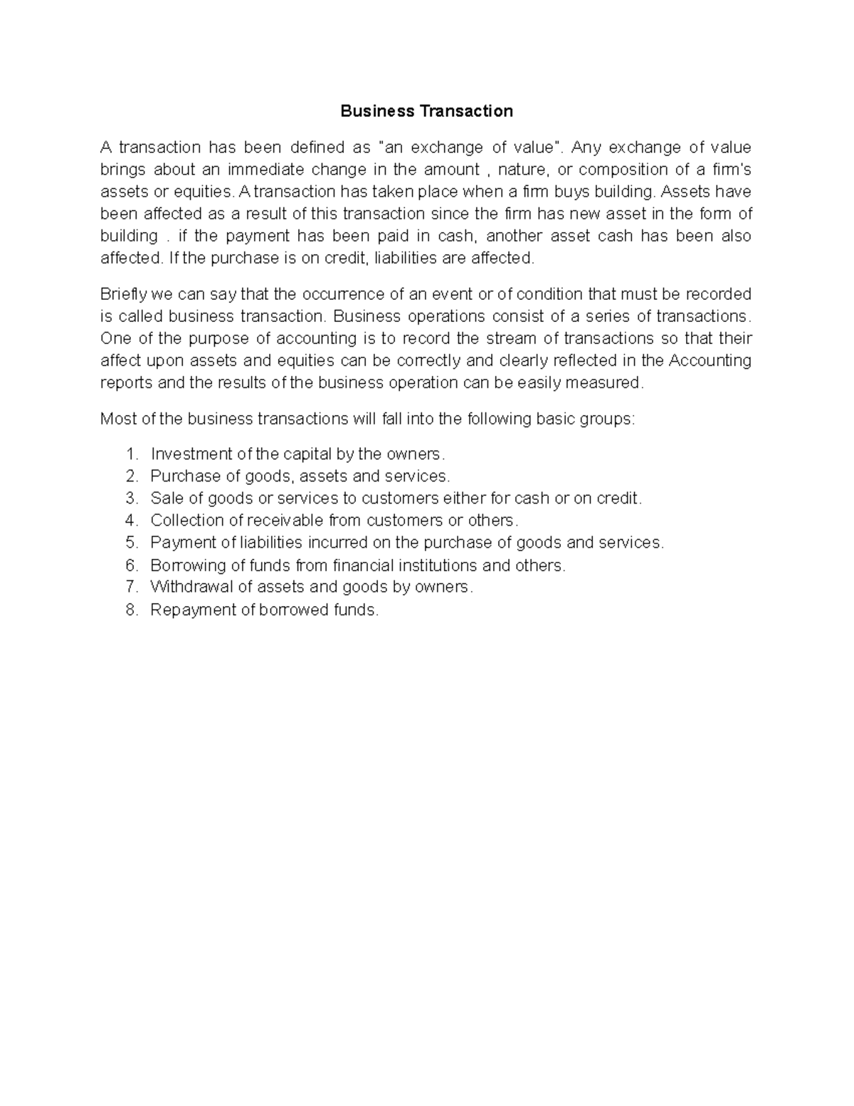 What is meant by Business Transaction? - Business Transaction A ...