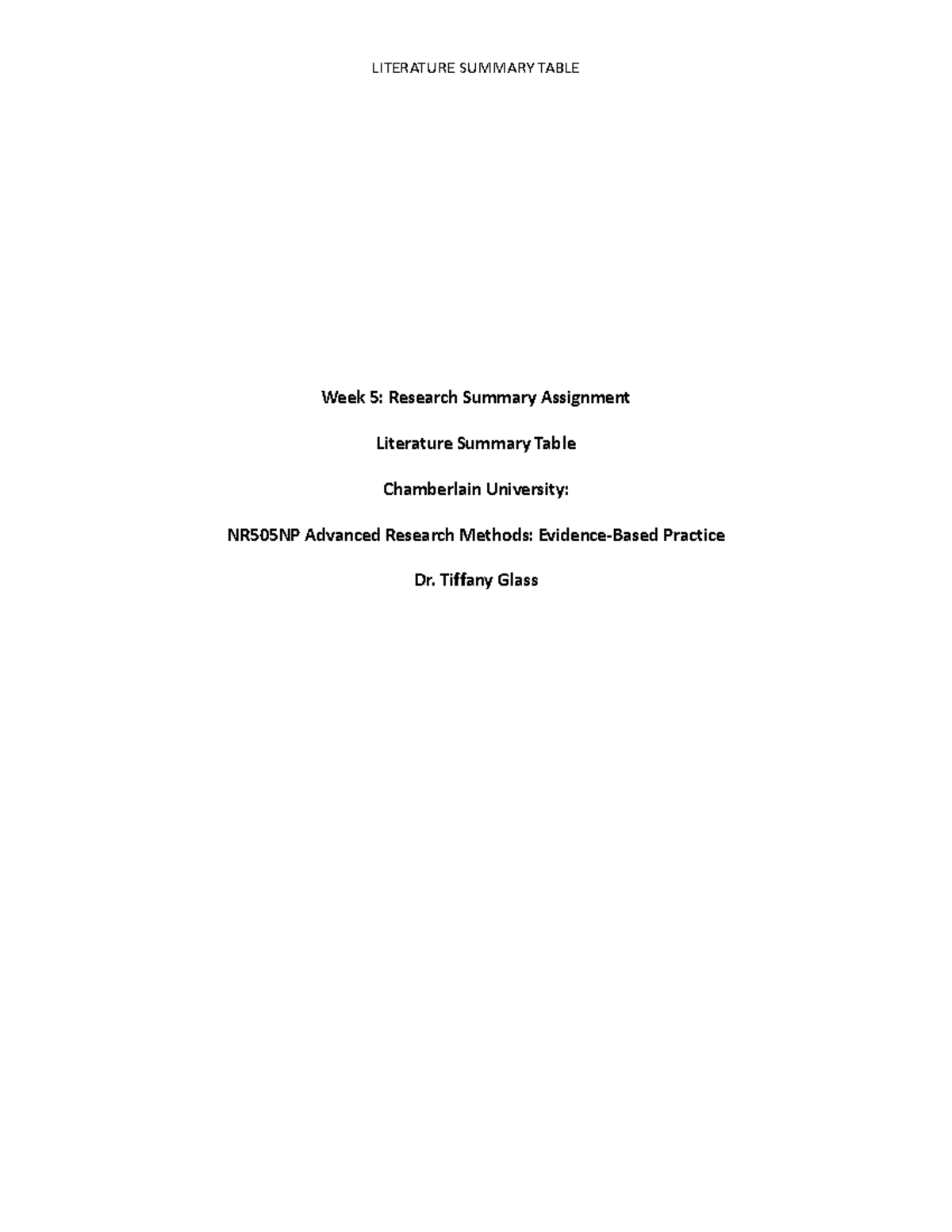 Week 5 Research Summary - Week 5: Research Summary Assignment ...