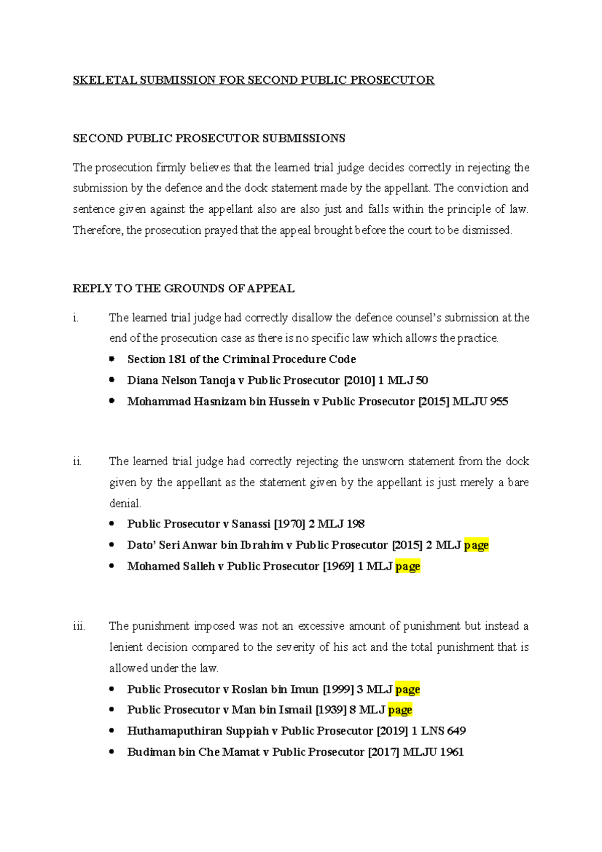 Skeletal Submission FOR Second Public Prosecutor - SKELETAL SUBMISSION ...