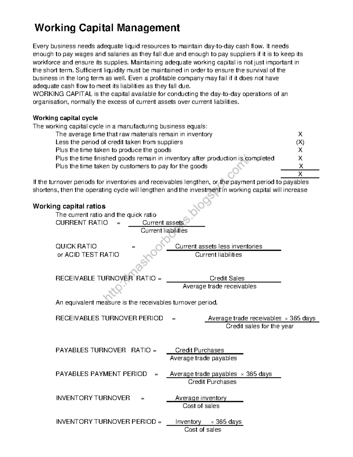 Working Capital Management - Working Capital Management Every business ...