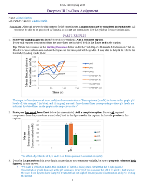 AMawien Hemolysis ICA - ICA assignment - BIOL 1208 Spring 2024 1 Hemolysis In-Class Assignment ...