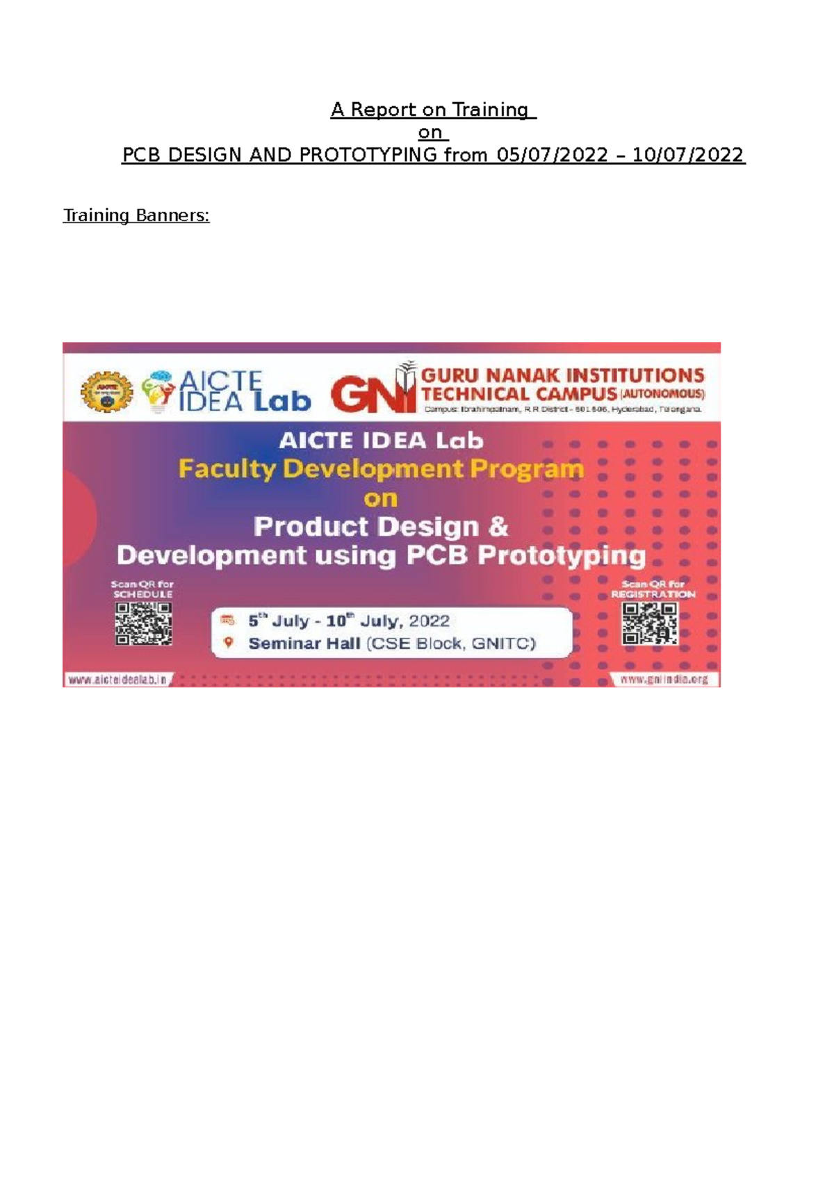 Training Report on PCB Design AND Prototyping - A Report on Training on ...