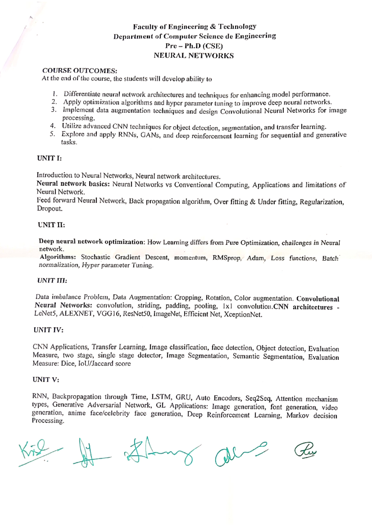 Cse pre-phd syllabus - Faculty of Engineering Technology Department of ...