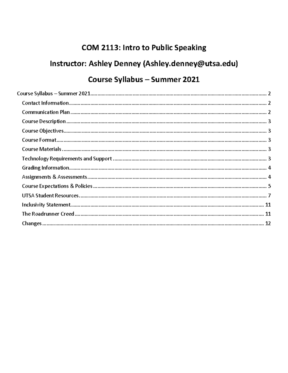Smb - Notes - COM 2113: Intro to Public Speaking - Course Syllabus ...