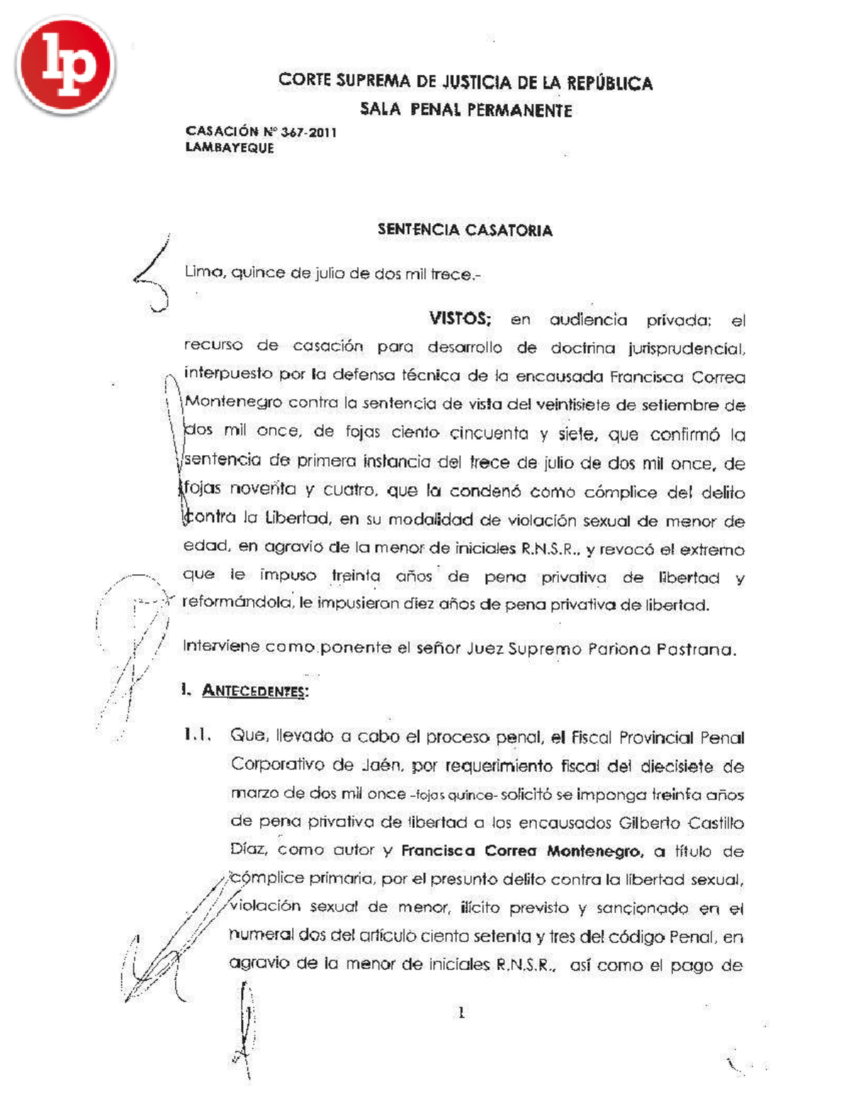 Sentecia del tribunal constitucional sobre autoria y participación ...