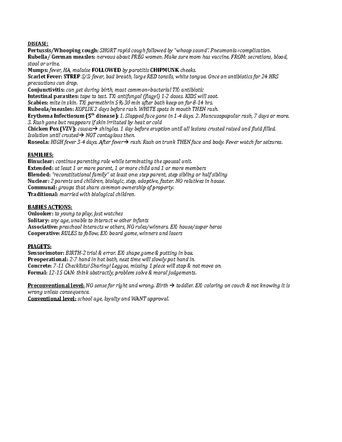 PEDS EXAM 1 Notes. - DISEASE: Pertussis/Whooping cough: SHORT rapid ...