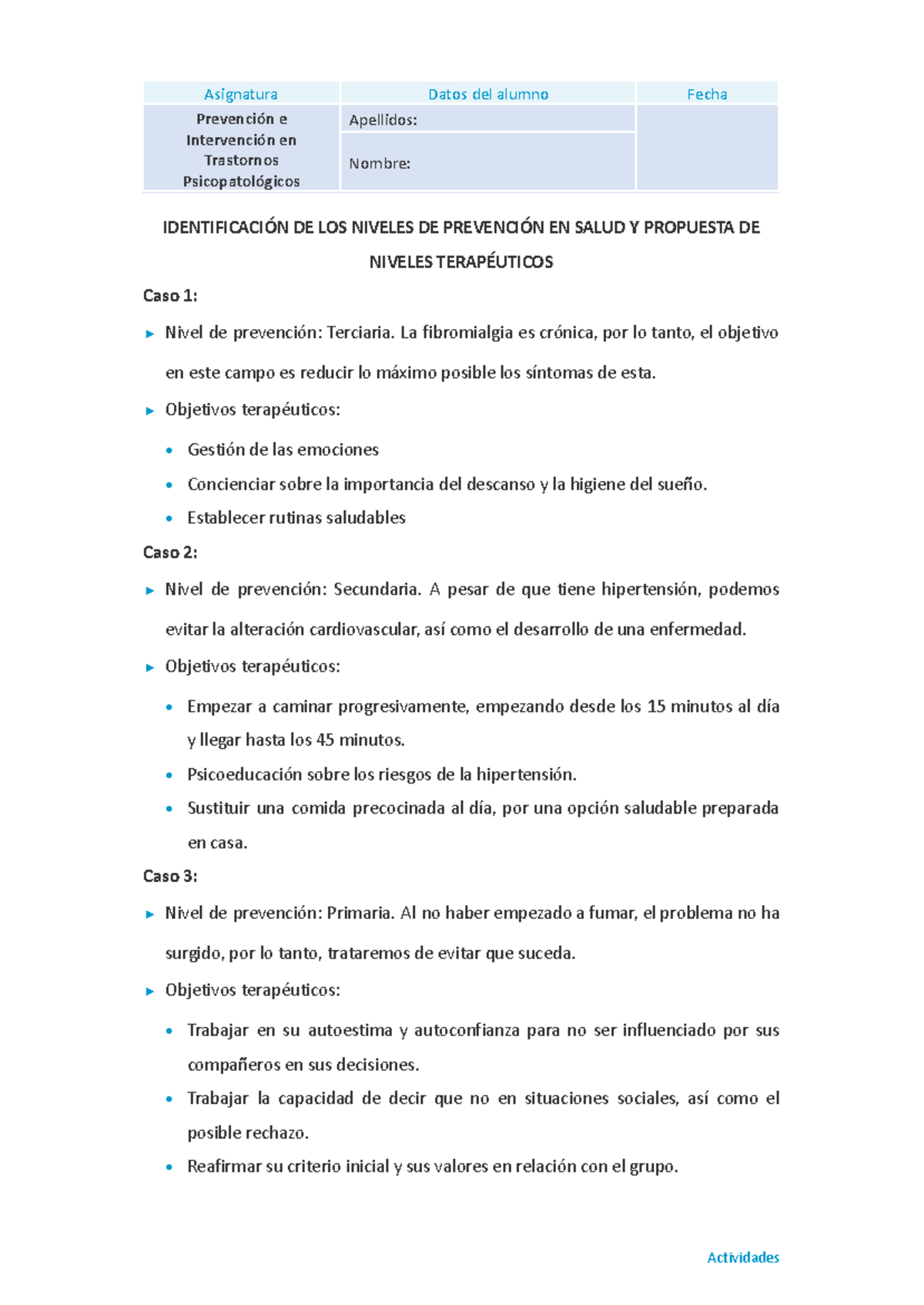 Psisa 10 act1 individual - Asignatura Datos del alumno Fecha Prevención ...