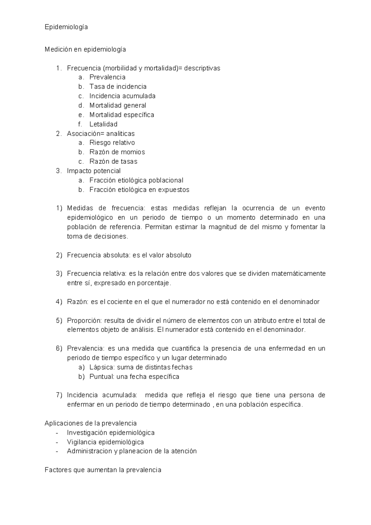 Formulas de epidemiologia - Epidemiología Medición en epidemiología 1 ...