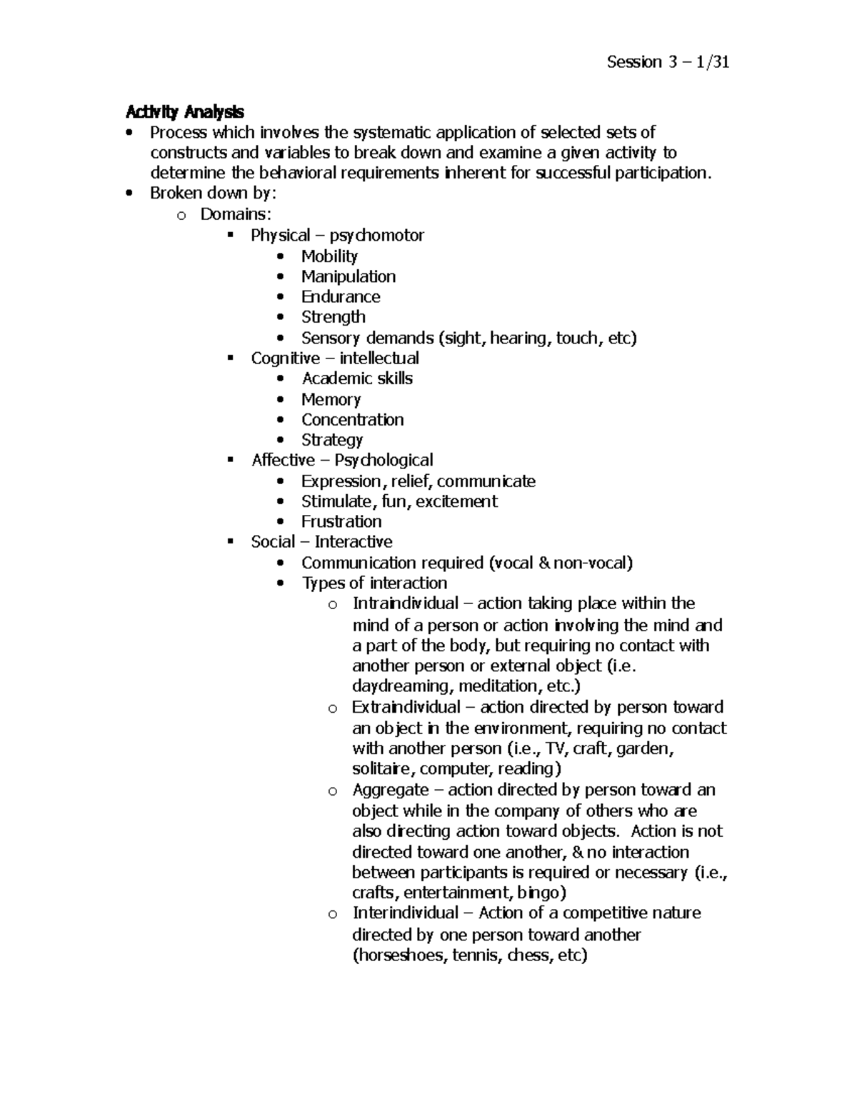 Activity Analysis and Processing - Activity Analysis Process which ...