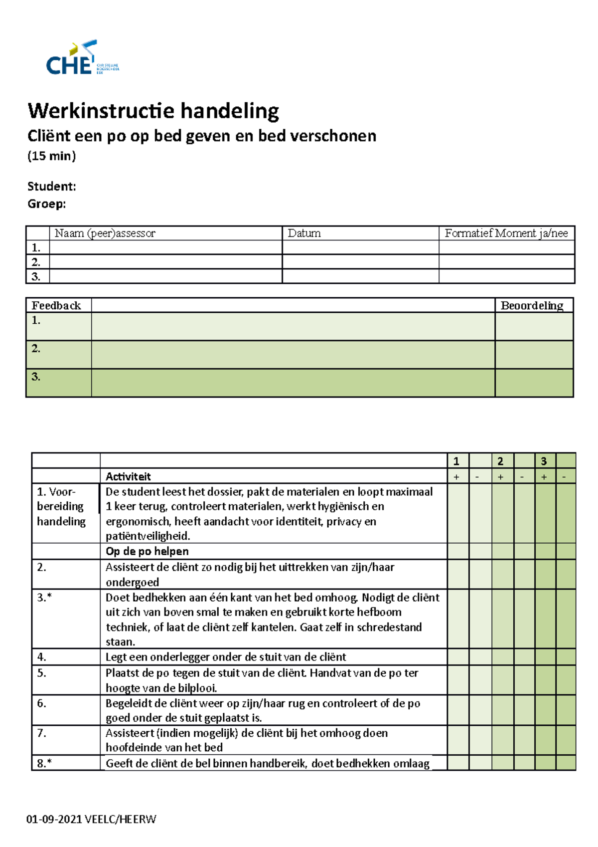 Cliënt een po op bed geven en bed verschonen - Werkinstructie handeling ...