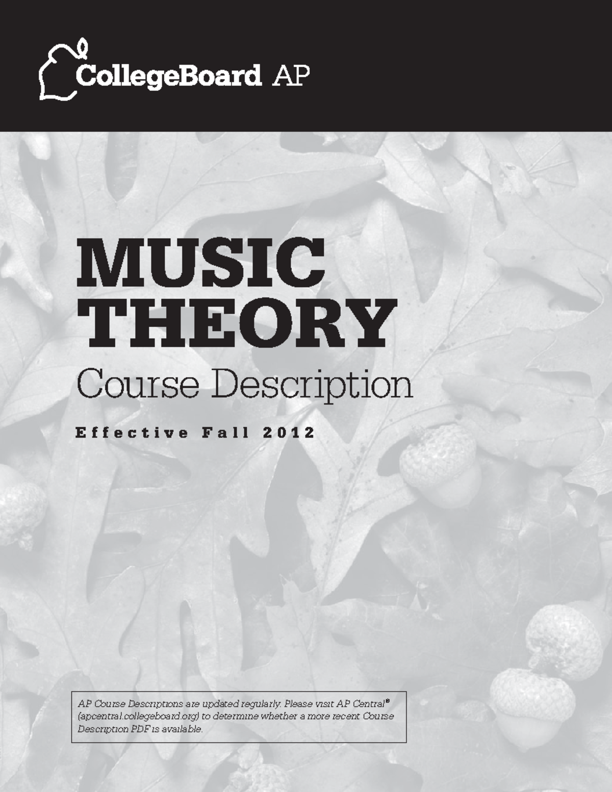 AP Music Theory - 山东人她也是 - MusIc Theory Course Description e f f e c t ...