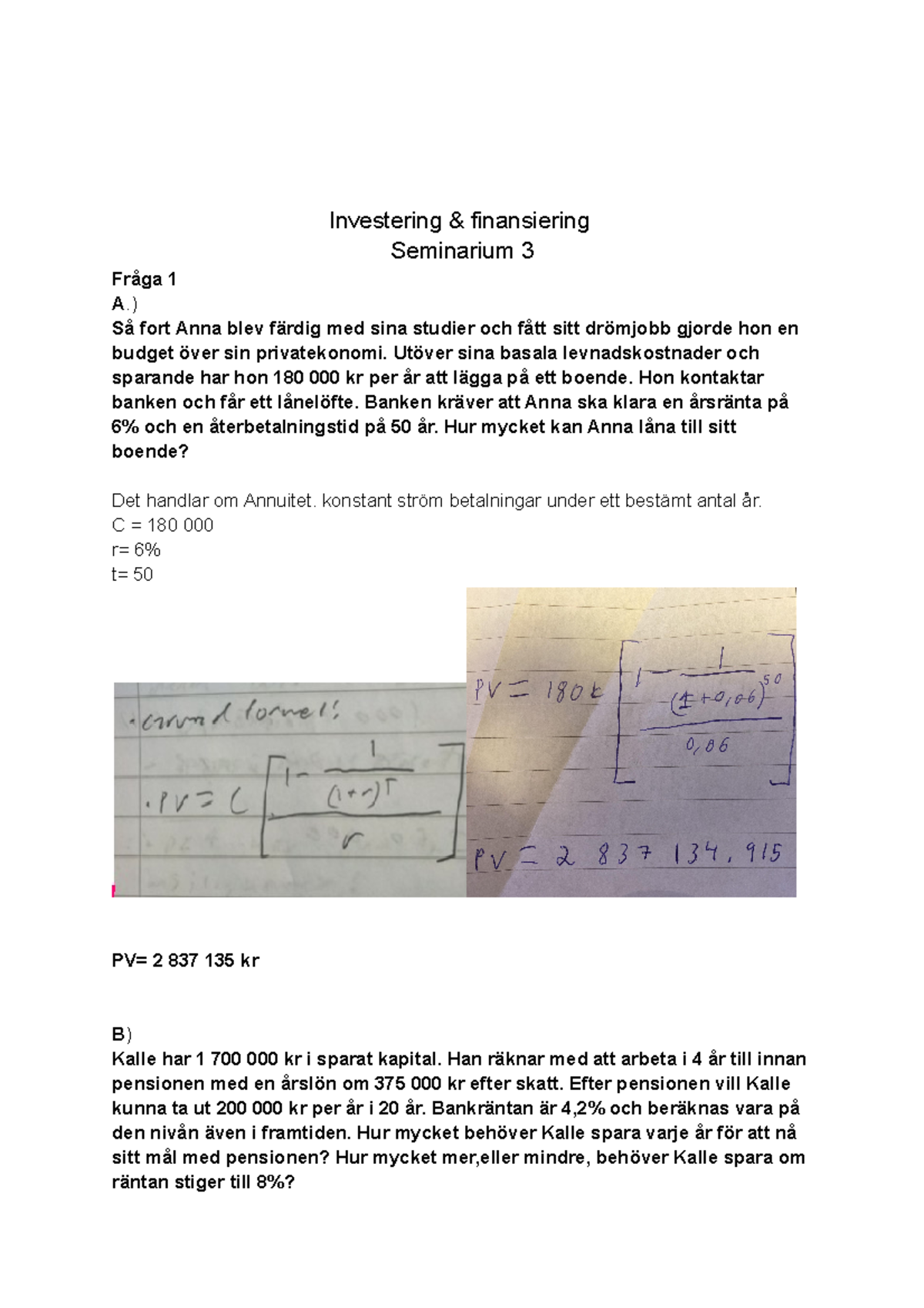 Investering & finansiering sem 3 - Investering & finansiering ...