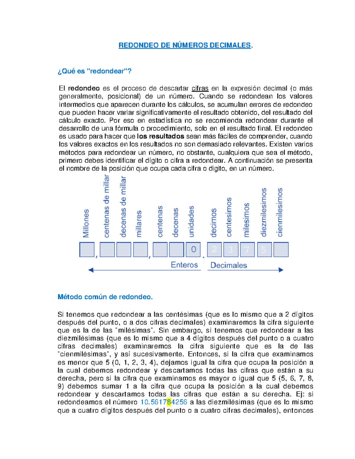Redondeo DE Números Decimales - REDONDEO DE NÚMEROS DECIMALES. ¿Qué es ...